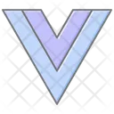 Vue-js Icon - Download in Colored Outline Style