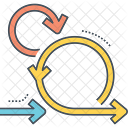 Agile Icon - Download in Colored Outline Style