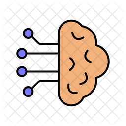 Ai Brain Icon - Download in Colored Outline Style