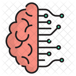 Ai Brain Icon - Download in Colored Outline Style