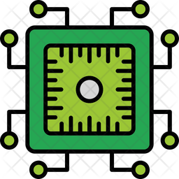 Ai Chip Icon - Download in Colored Outline Style