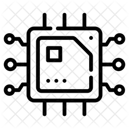 Ai Microchip Icon - Download in Line Style