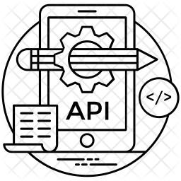 API Interface Icon - Download in Line Style