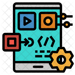 App Development Icon - Download in Colored Outline Style