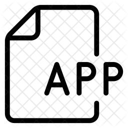App file Icon - Download in Line Style