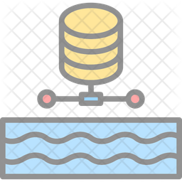 Data Source Icon - Download in Colored Outline Style