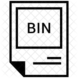 Bin file Icon - Download in Line Style