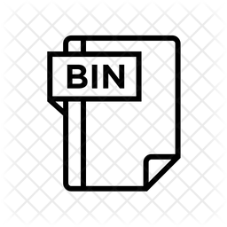 Bin File Icon - Download in Line Style