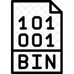 Bin File Icon - Download in Line Style