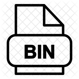 Bin File Icon - Download in Line Style