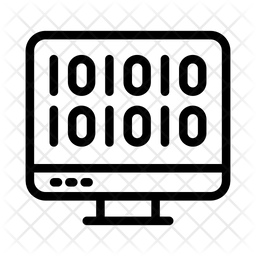 Binary Icon - Download In Line Style