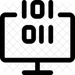 Binary Computer Icon - Download In Colored Outline Style