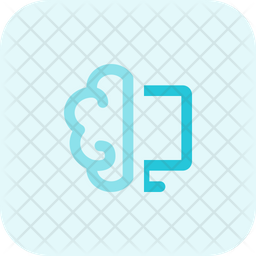 Brain Computer Icon - Download in Flat Style