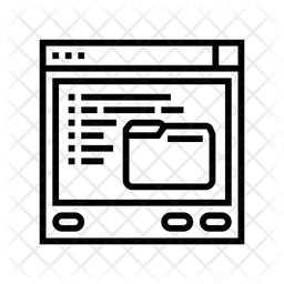 Browse Folder Icon - Download in Line Style