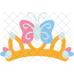 Butterfly Crown Icon - Download in Flat Style