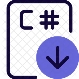 C Sharp File Download Icon - Download in Dual Tone Style
