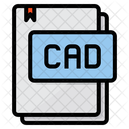 Cad File Icon - Download in Colored Outline Style