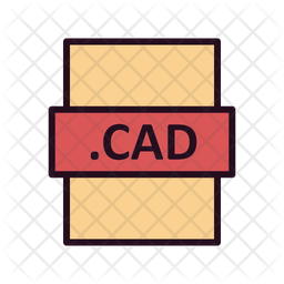 Cad File Icon - Download in Colored Outline Style