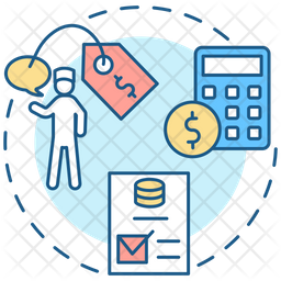 Calculate cost Icon - Download in Colored Outline Style
