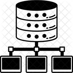 Centralized Database Icon - Download in Glyph Style