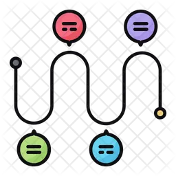 Chart Workflow Icon - Download in Colored Outline Style