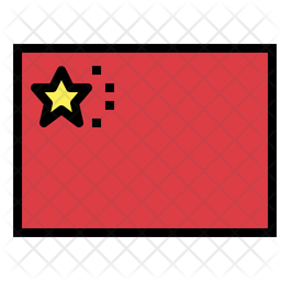 China Flag Icon - Download in Colored Outline Style