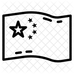 China Flag Icon - Download in Line Style