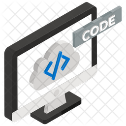 Cloud Code Icon - Download in Flat Style