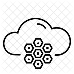 Cloud computing microservices Icon - Download in Line Style