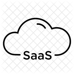 Cloud computing SaaS Icon - Download in Line Style