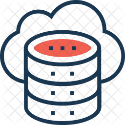 Cloud Database Icon - Download in Colored Outline Style