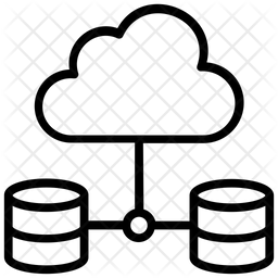 Cloud Database Icon - Download in Line Style