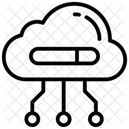 Cloud Loading Icon - Download in Line Style