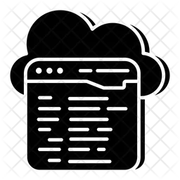 Cloud Source Code Icon - Download in Glyph Style