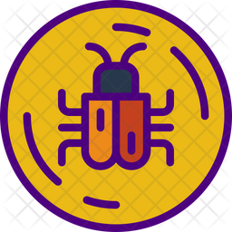 Code Bug Icon - Download in Colored Outline Style