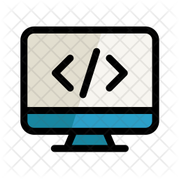 Coding Icon - Download in Colored Outline Style