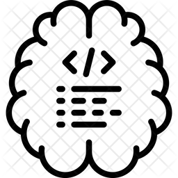 Coding Brain Icon - Download in Line Style