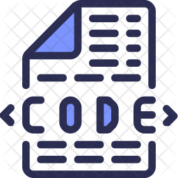 Coding File Icon - Download in Colored Outline Style