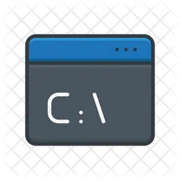 Command prompt Icon - Download in Colored Outline Style