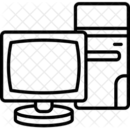 Computer System Icon - Download in Line Style