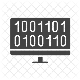 Computer Binary Code Icon - Download In Glyph Style