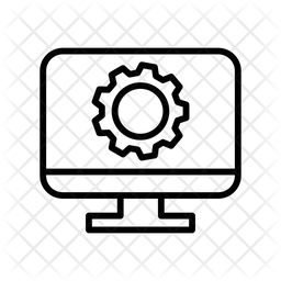 Computer Configuration Icon - Download in Line Style