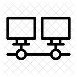 Computer Connection Icon - Download in Line Style