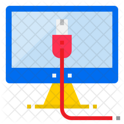 Computer Connection Icon - Download in Flat Style