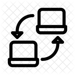 Computer Connection Icon - Download in Line Style