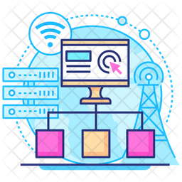 Computer Connection Icon - Download in Dualtone Style