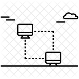 Computer Connection Icon - Download in Line Style