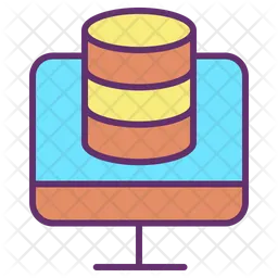 Computer Database Icon - Download in Colored Outline Style