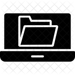 Computer Folder Icon - Download In Glyph Style