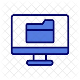 Computer Folder Icon - Download In Colored Outline Style